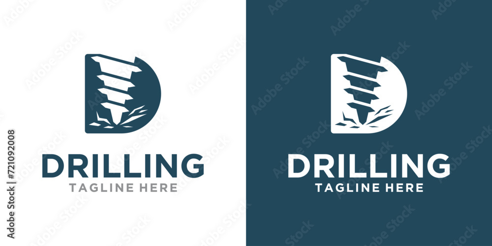 Design logo template for drill logo. oil drilling and other drilling industries. combination of ...