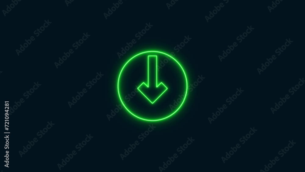 Abstract neon arrow loop loading animation, directional neon arrow loop ...