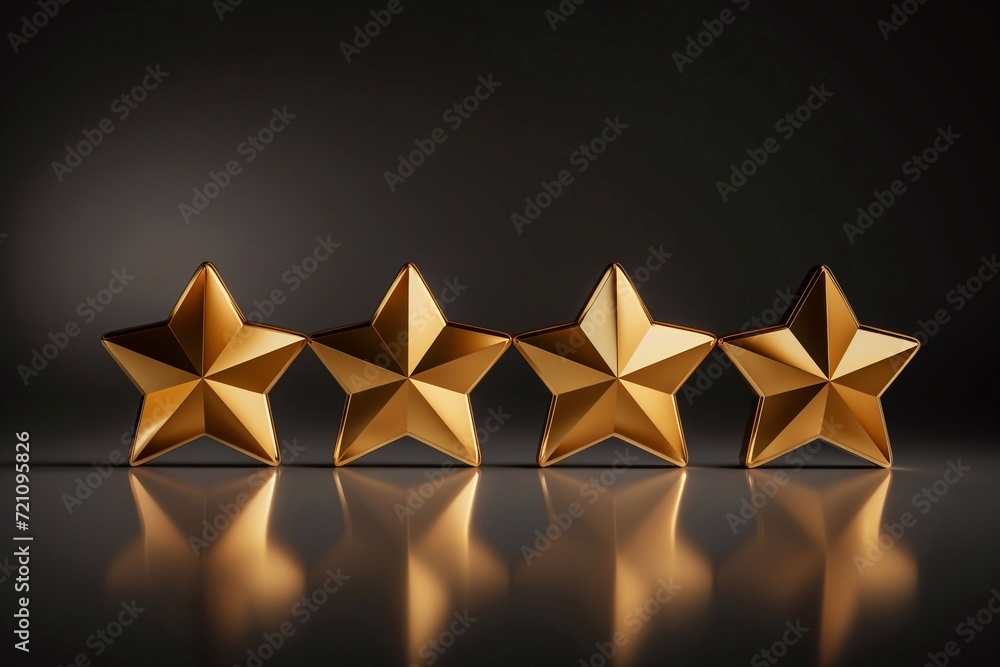 Four gold stars rating review customer experience quality service ...