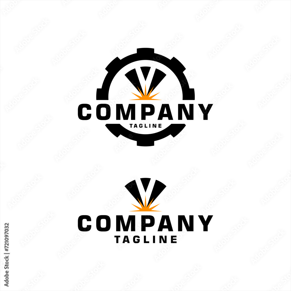 Laser Cutting logo design, laser cutting vector, vintage laser cutting ...