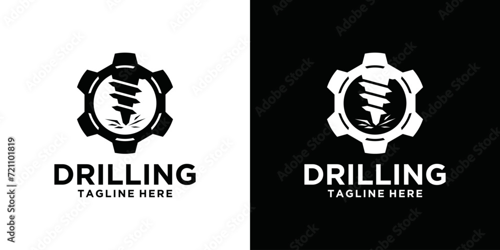 Design logo template for drill logo. oil drilling and other drilling ...