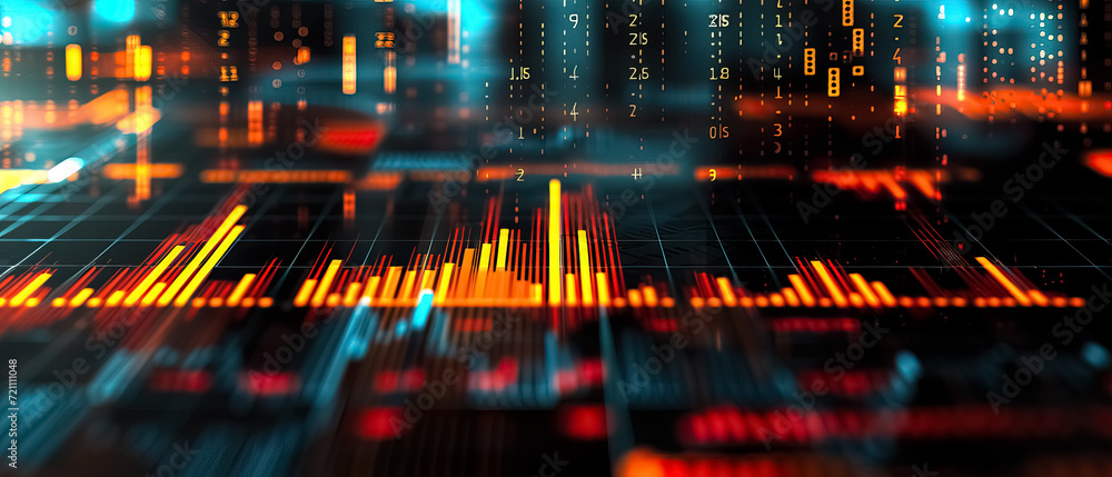 Abstract background with Top view Financial charts and graphs ...