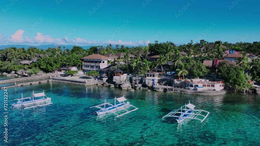 Traditional Filipino Boat Among The Fantastic Scenery Of Cebu Island ...