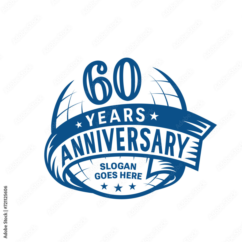 60 years anniversary design template. 60th logo. Vector and ...