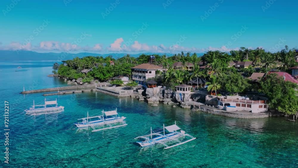 Traditional Filipino Boat Among The Fantastic Scenery Of Cebu Island ...