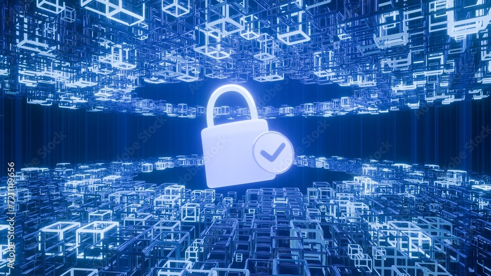 Blockchain financial technology to secure and Digital background ...