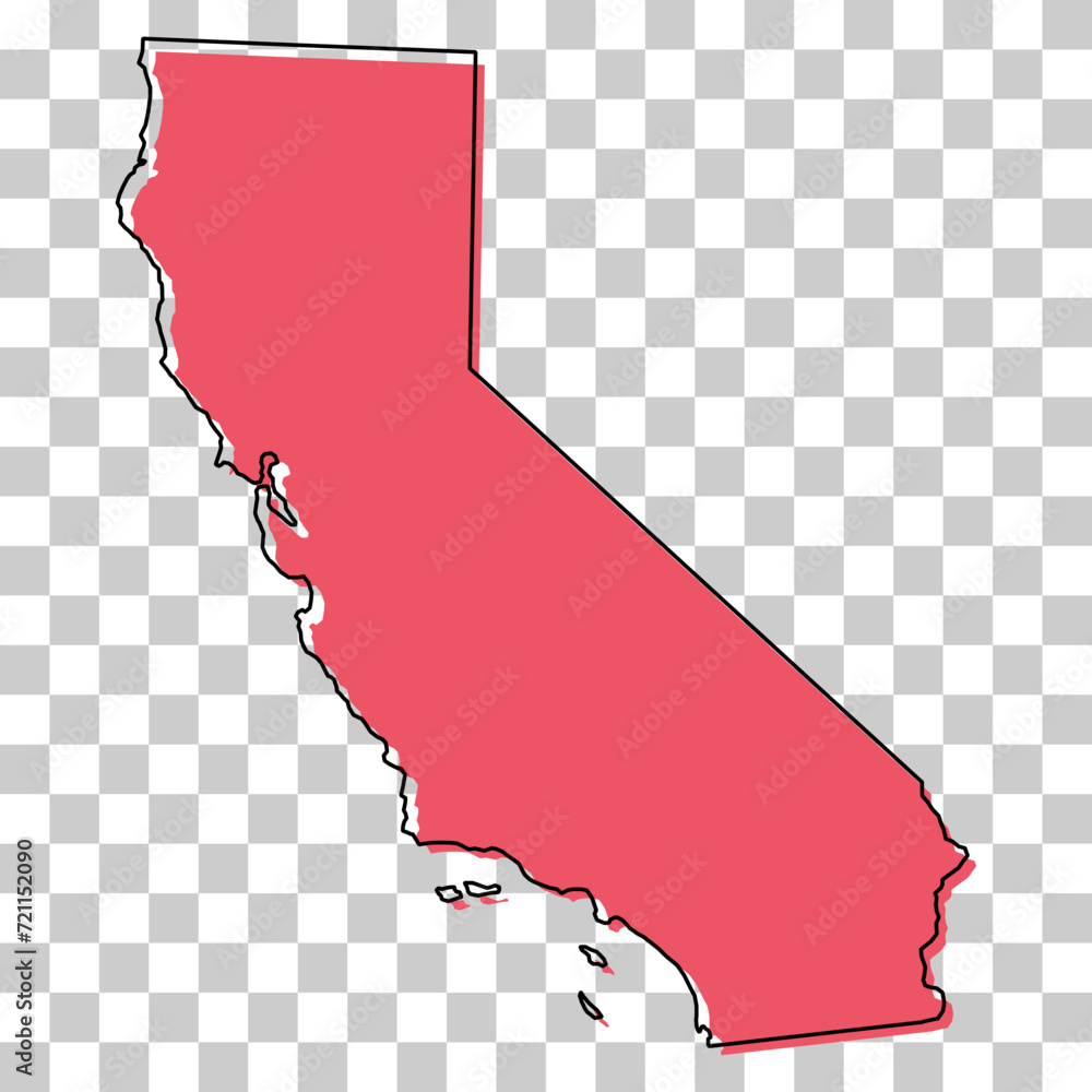 California map shape, united states of america. Flat concept icon ...