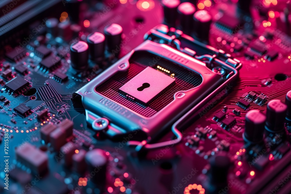 Unlock the visuals of cybersecurity with a close-up on a computer ...