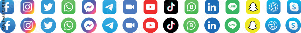 Facebook, twitter, instagram, youtube, snapchat, pinterest, whatsap, linkedin, periscope, vimeo ...