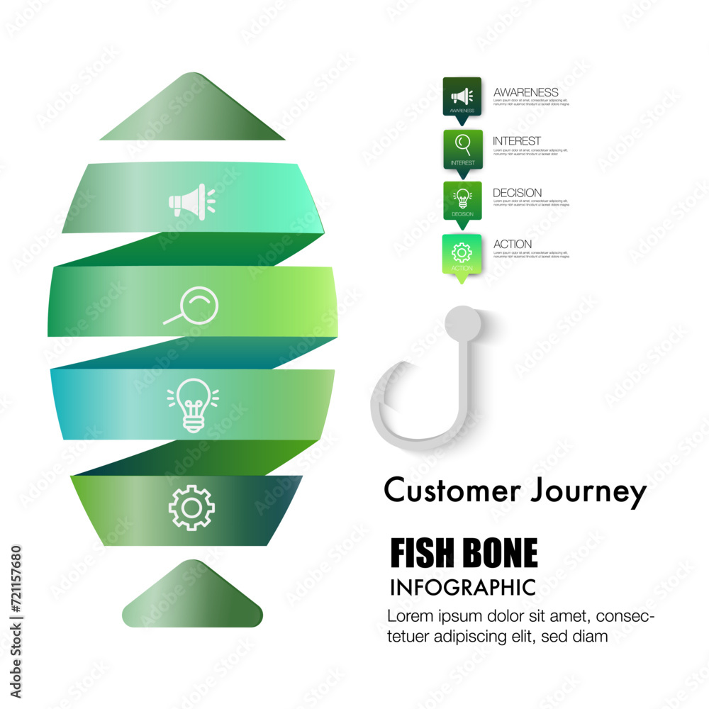 Infographic business fish bone chart to present data, progress ...