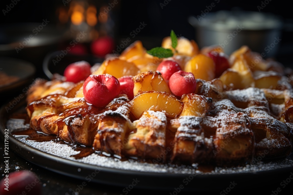 Apple Pie Sensation: A Close-Up View Capturing the Layers of Sweetened ...