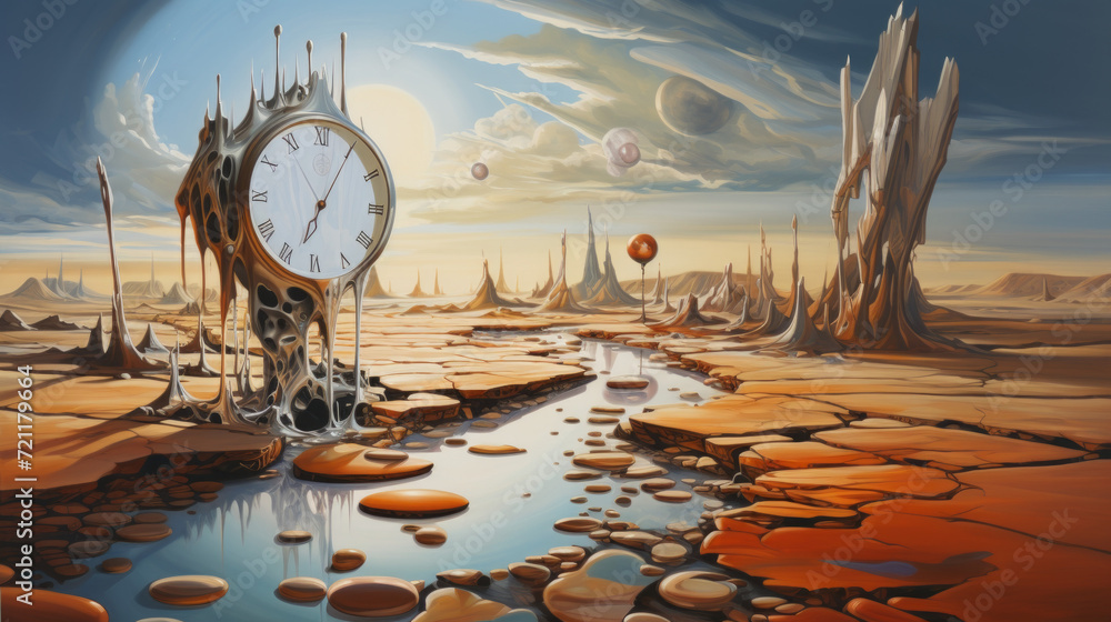 Surreal artwork that visually portrays the passing of time Stock Photo ...
