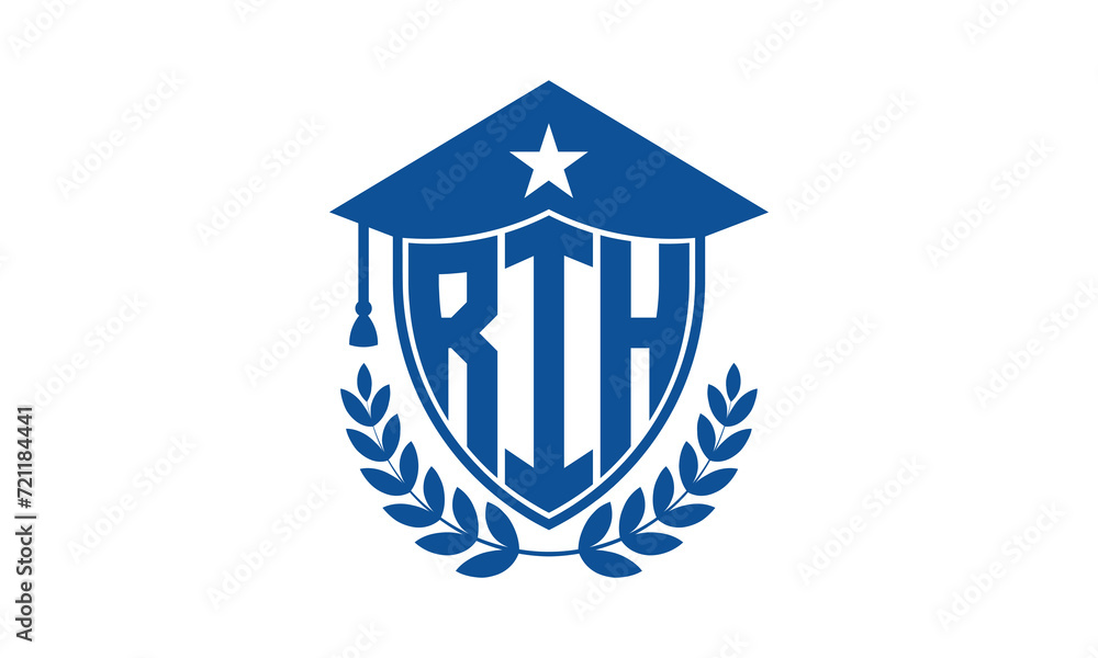 RIH three letter iconic academic logo design vector template. monogram ...