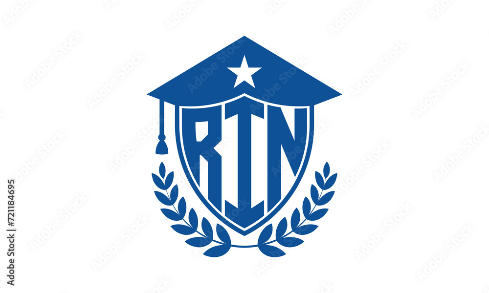 Vecteur Stock RIN three letter iconic academic logo design vector ...