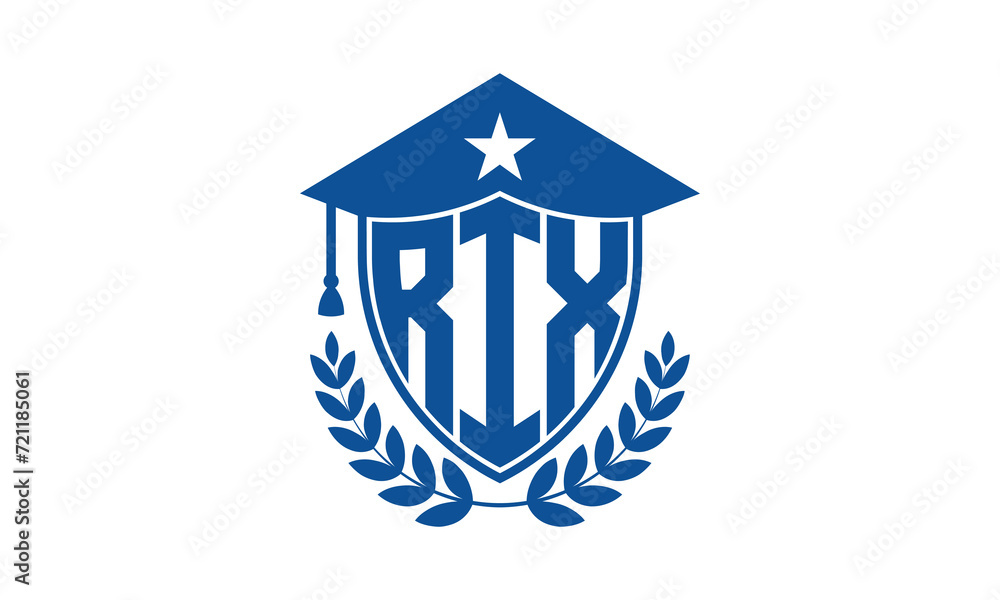 RIX three letter iconic academic logo design vector template. monogram ...