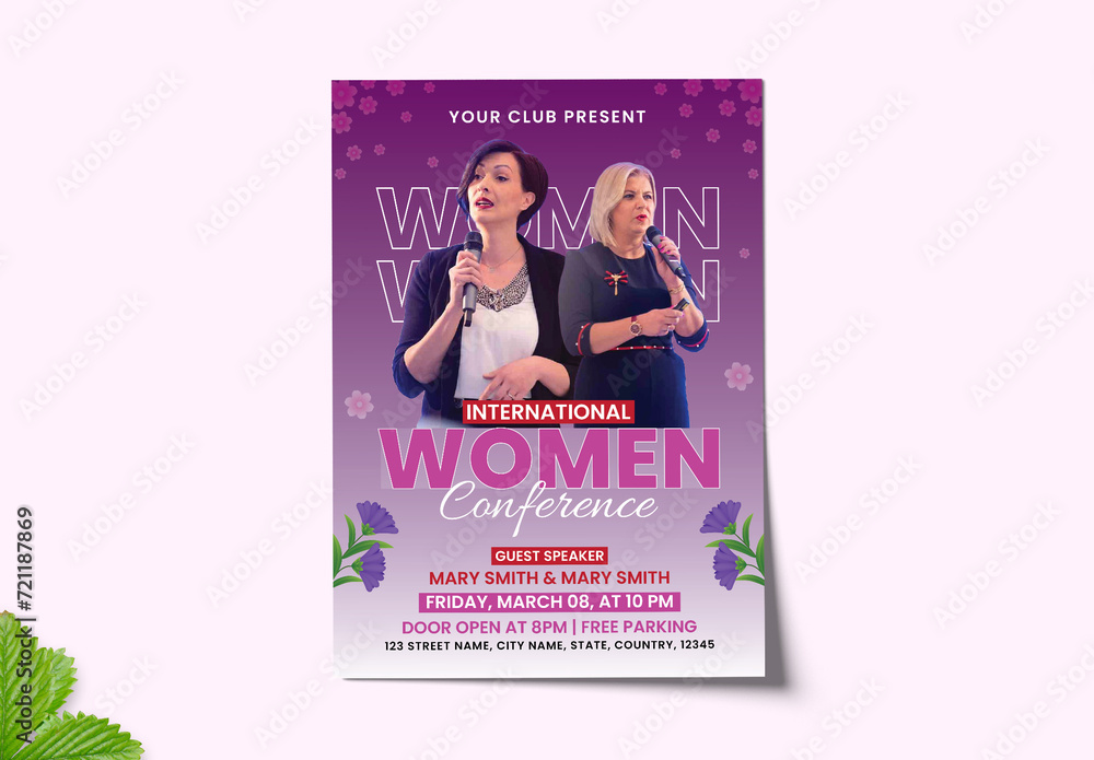 Conference Flyer Layout Stock Template | Adobe Stock