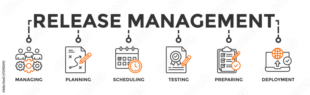 Release management banner web icon vector illustration concept with ...
