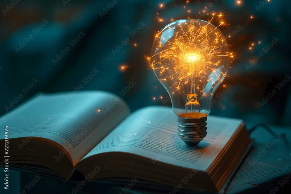 Illuminate your learning journey with a glowing light bulb and ...