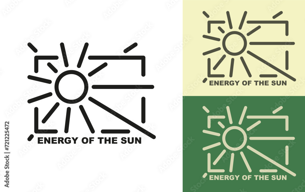 Solar energy. Symbols of clean, renewable and alternative energy. Set ...