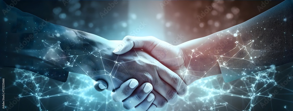 Cosmic Handshake Between Two People with Stars Cosmic Handshake Between ...