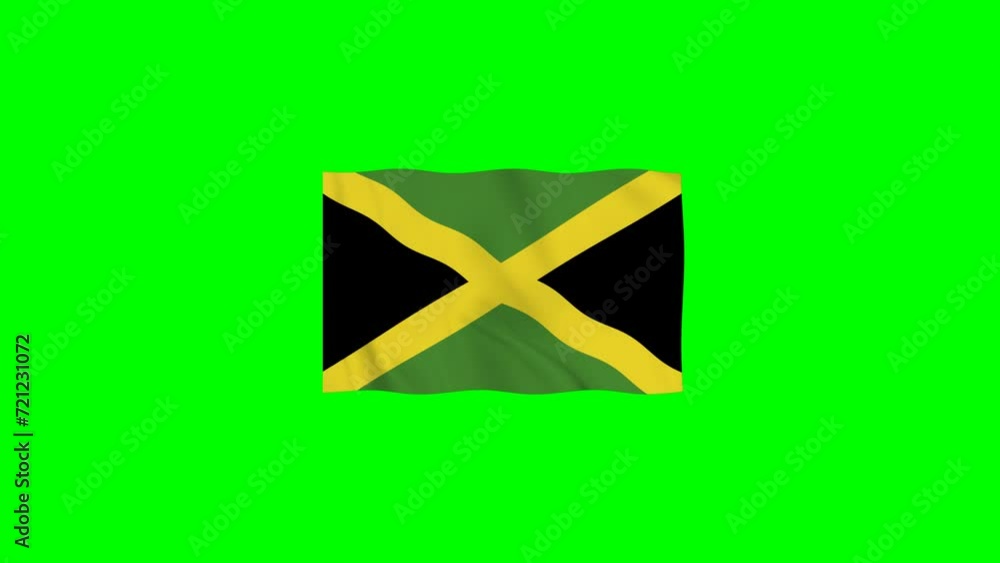 Jamaica Vector Waving Flag Motion loop 4K Resolution with Green Screen ...