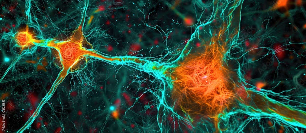 Anterior horn motor neurons stained and show Nissl bodies and prominent ...