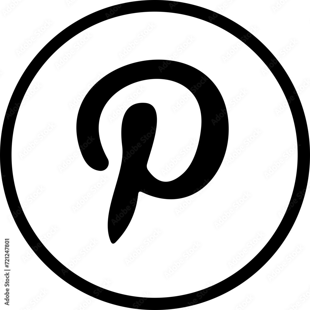 Pinterest app logo icon. Pinterest social media sign symbol. vector ...