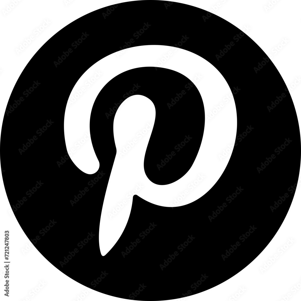 Pinterest app logo icon. Pinterest social media sign symbol. vector ...