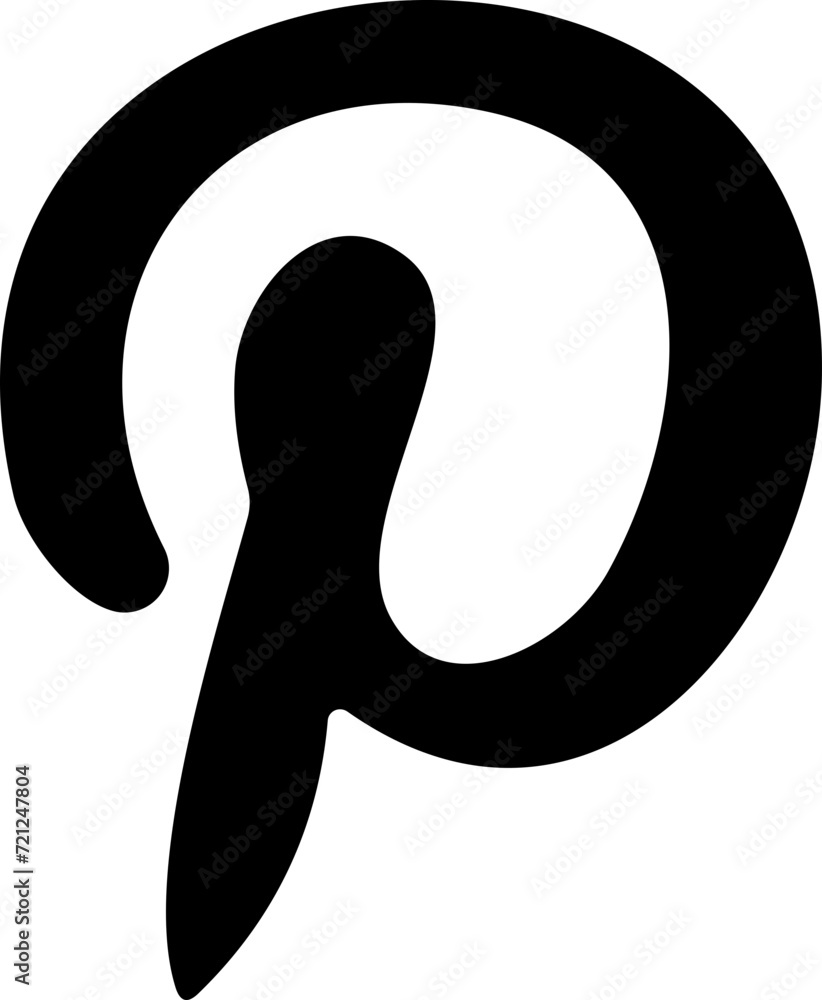 Pinterest app logo icon. Pinterest social media sign symbol. vector ...