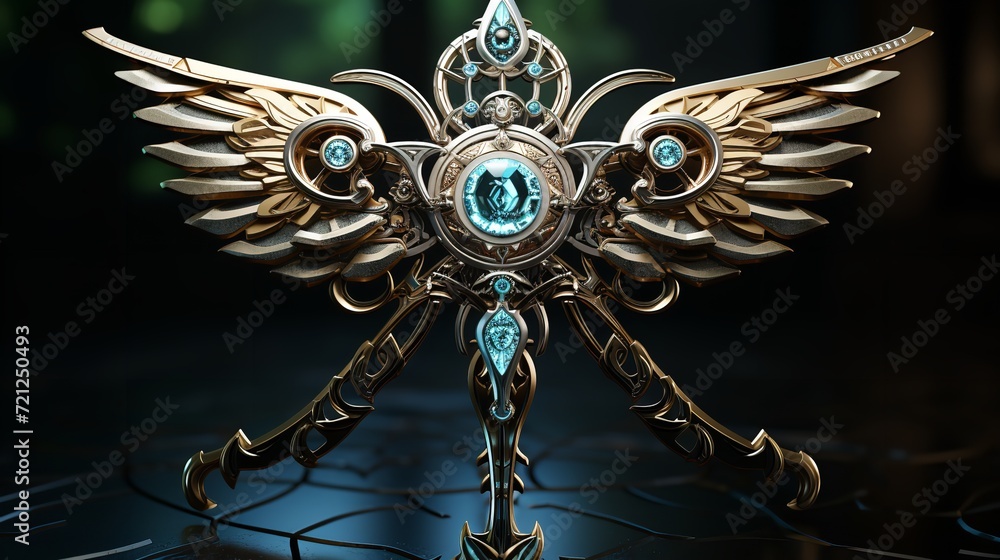 Caduceus Medical Symbol 8K/4K Photorealistic Realism Stock Illustration ...