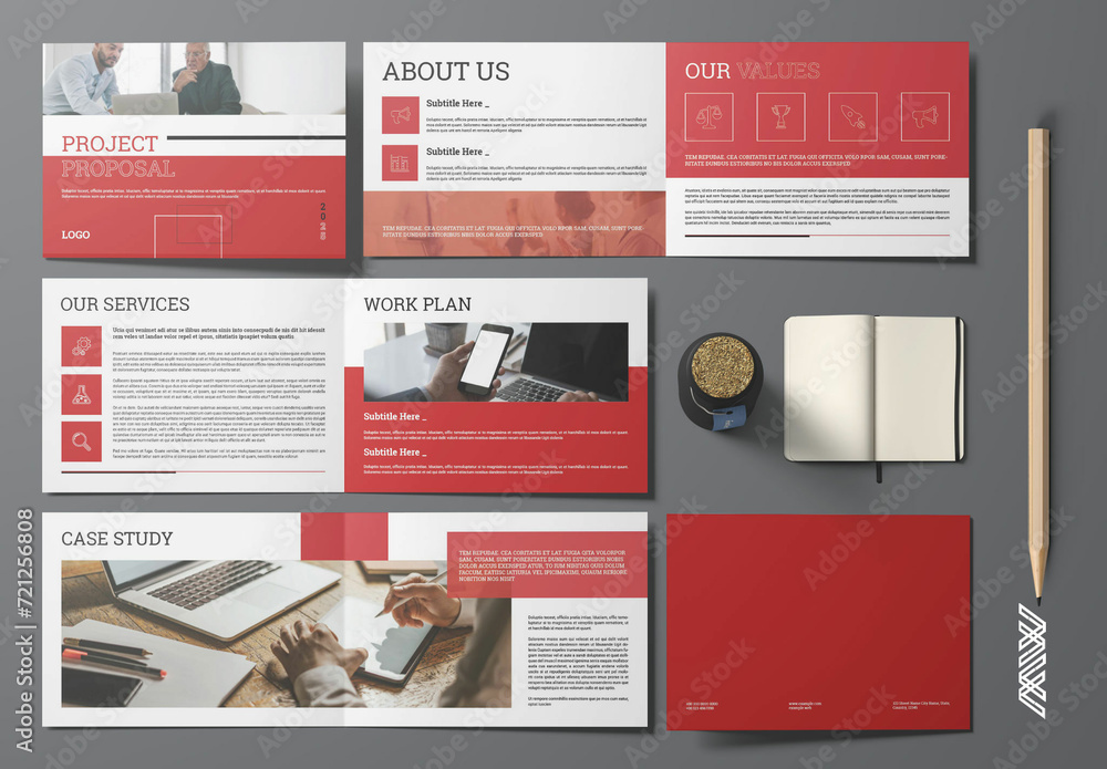 Project Proposal Layout Landscape Stock Template | Adobe Stock