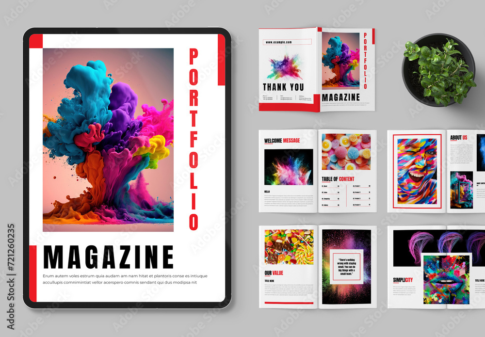 Colorfull Portfolio Magazine Stock Template | Adobe Stock
