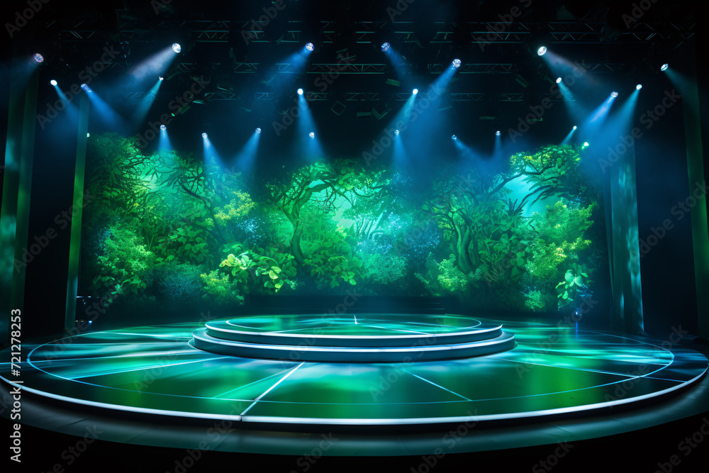 Modern Dance Stage Light Background With Spotlight Illuminated The Stage Stage Lighting