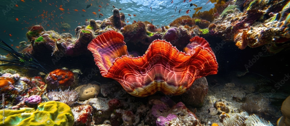 Underwater photography of vibrant marine life on a tropical coral reef ...