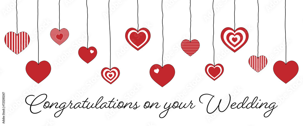 Congratulations on your Wedding - Schriftzug in englischer Sprache ...