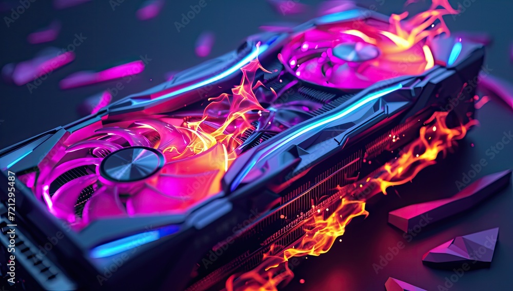 Colorful smoke enhances the visual appeal of a GPU, complementing its ...