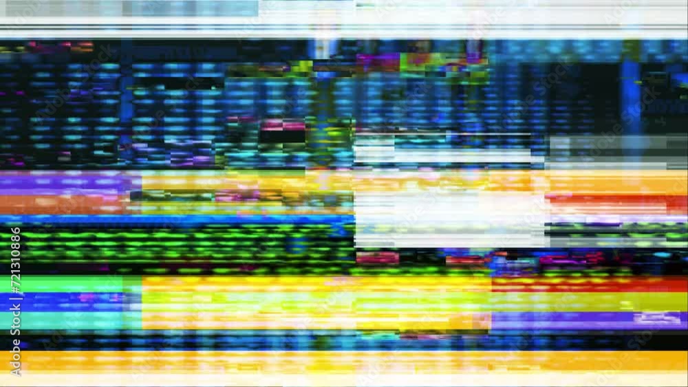 Abstract VHS Digital Animation.Old TV Screen Background. Glitch Pattern ...