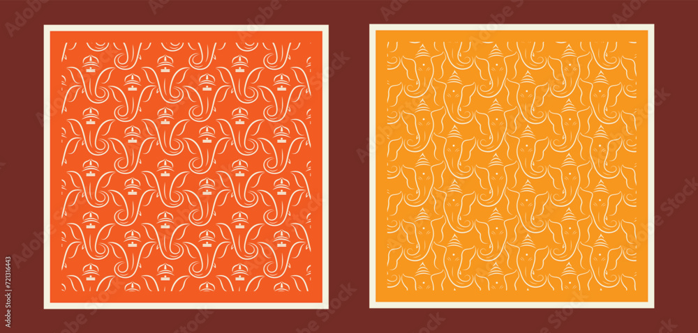 ganpati line art repeat pattern for poster, card, wall decor. Stock ...