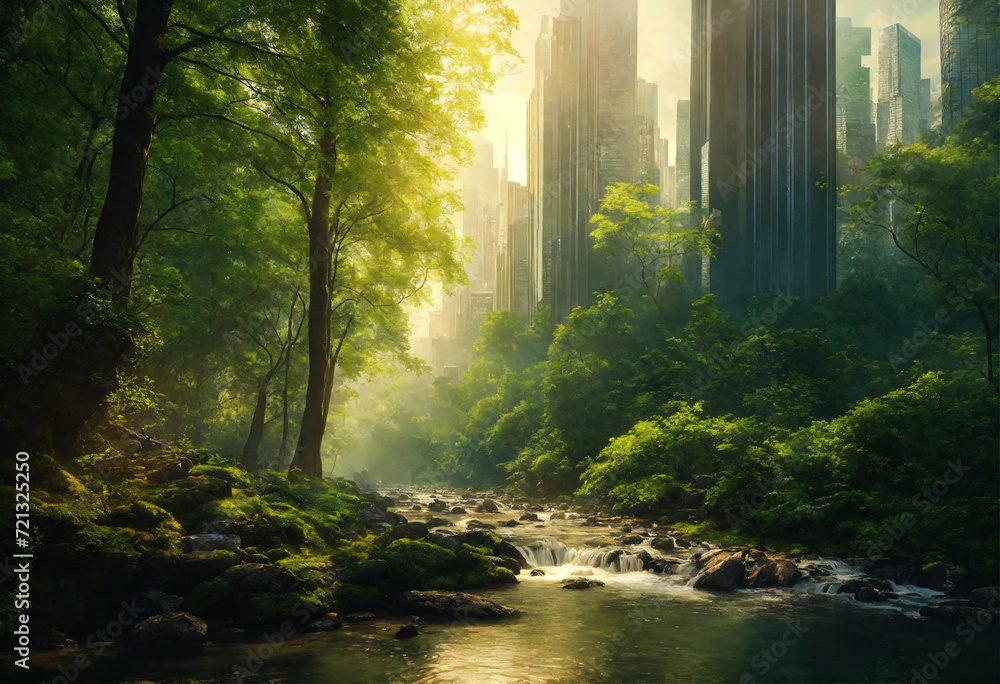 Old model technology computers left to nature. Nature turned into ...