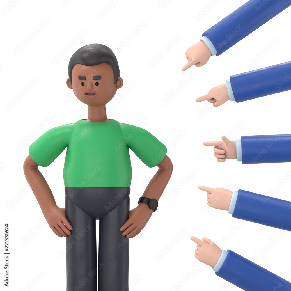 Concept of social censure or accusations. Many hands pointing a ...