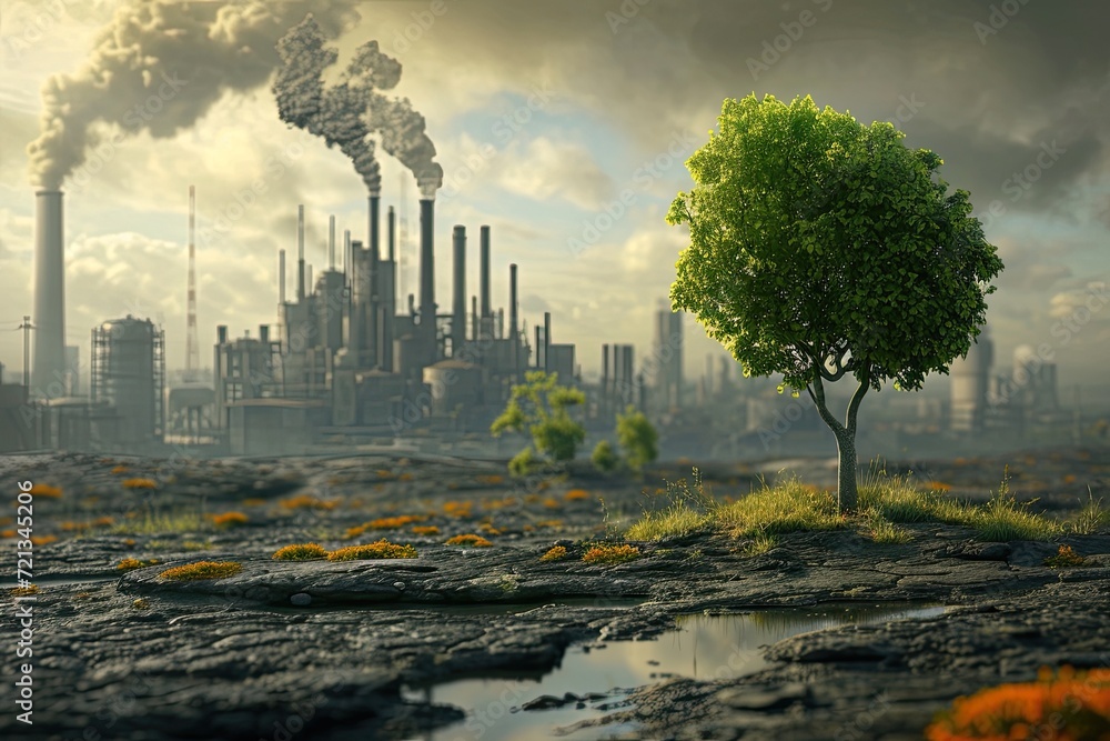 Conceptual of climate change and global warming with melting icebergs ...