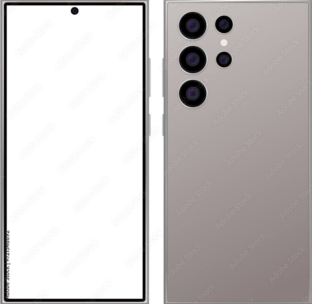 smartphone samsung galaxy s24 ultra natural titanium color mockup ...