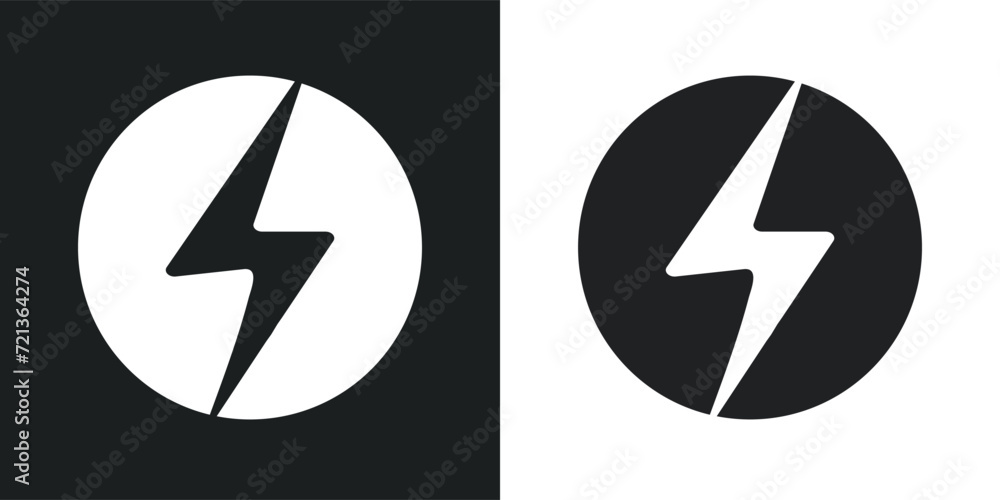 Flash thunder power icon. Flash lightning bolt icon Electric power icon ...