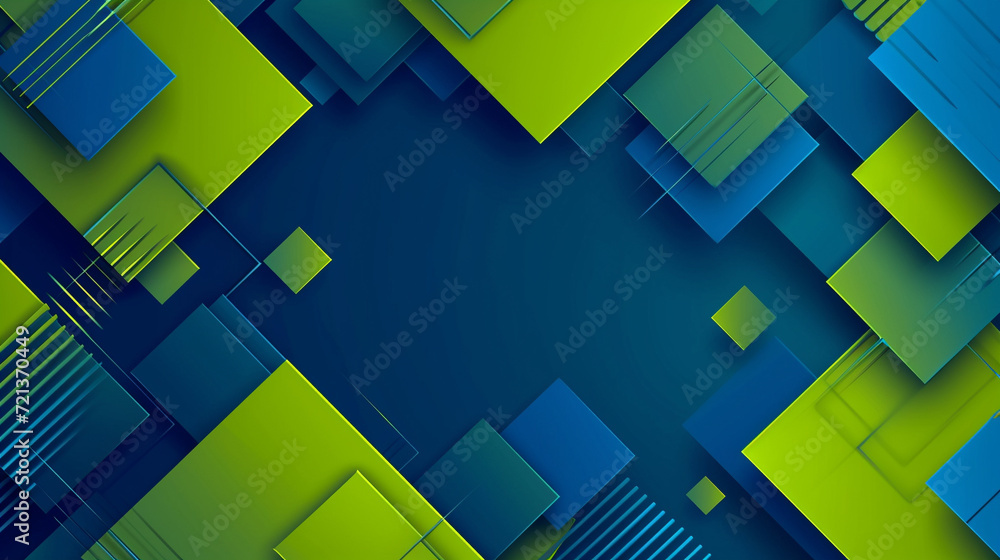 Lime green & electric blue abstract shape background vector ...