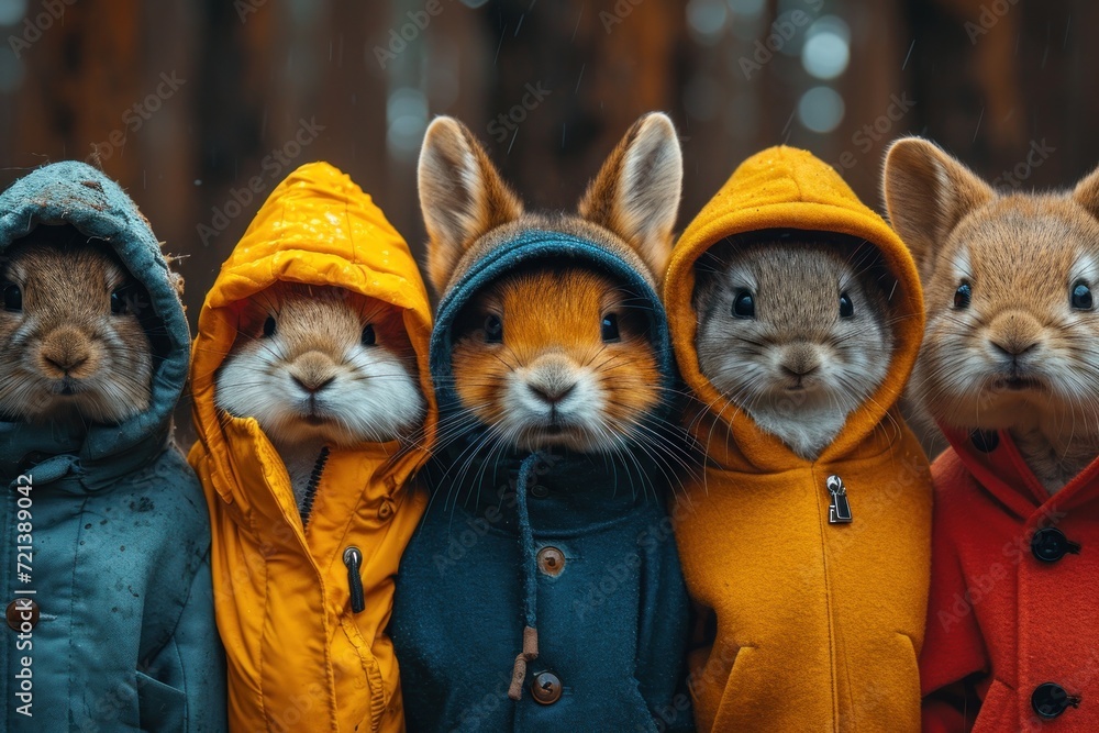 Row of diverse animals in vibrant colors, symbolizing World Animal Day ...