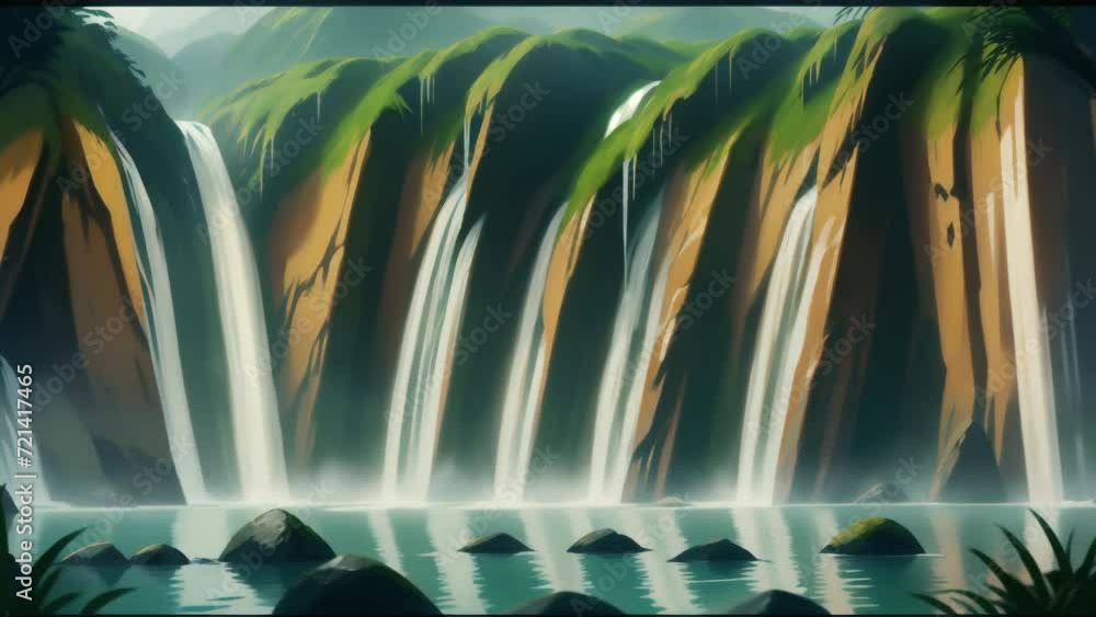Cascade of Enchantment: A Large Waterfall Embraces the Rainforest ...