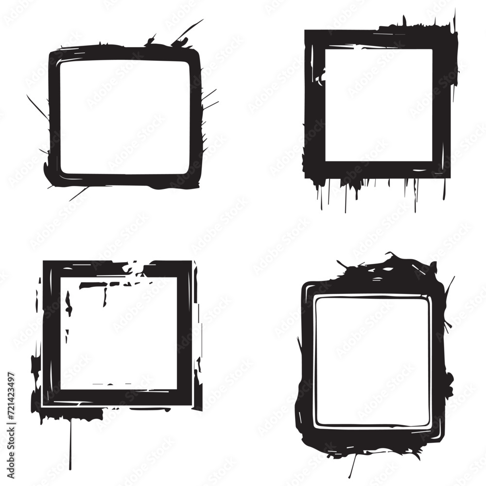 Frame set isolated on white background. Vector illustration. Stock ...