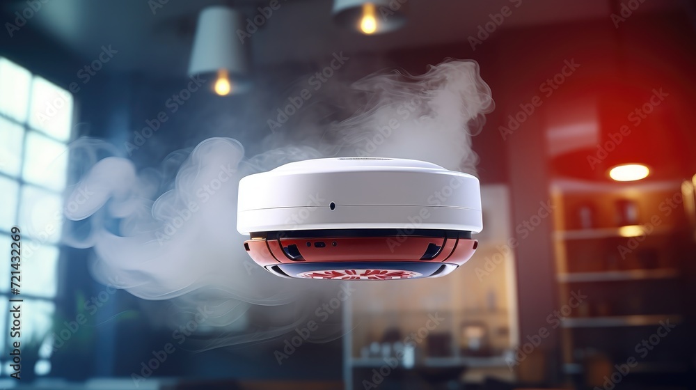 Guardian of Safety: Smoke Detector and Fire Alarm in Action. A ...