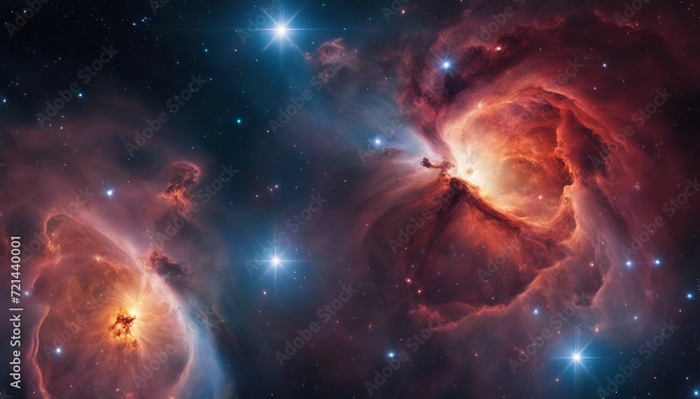 Starbirth in Orion Nebula, a stunning scene of star formation in the Orion Nebula Stock Photo ...