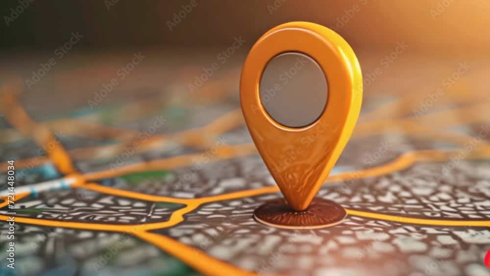 GPS Pointer on map. Yellow navigation Symbol. Element icon for Map ...